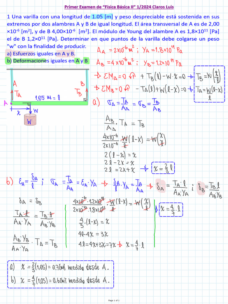 1er Examen 1-2024 Fis 2 Claros Luis | PDF