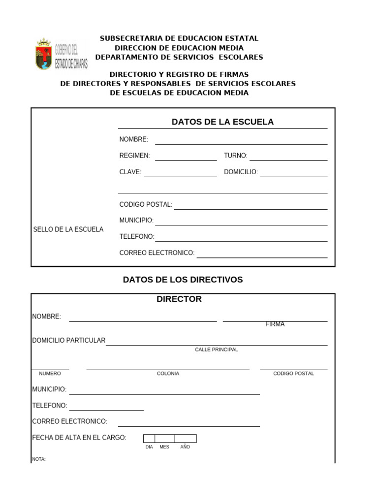 Directorio de Servicios Escolares EM | PDF