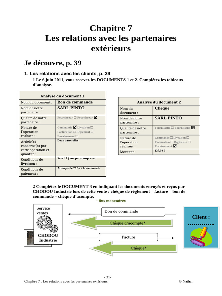 Relations avec les partenaires extérieurs | PDF | Assurance | Facture