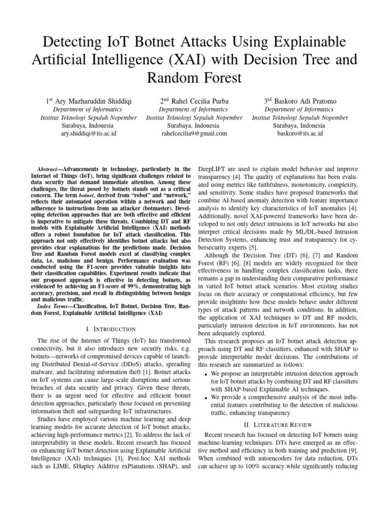 Upgrade TA IoT Botnet Attacks Using Explainable Artificial Intelligence ...