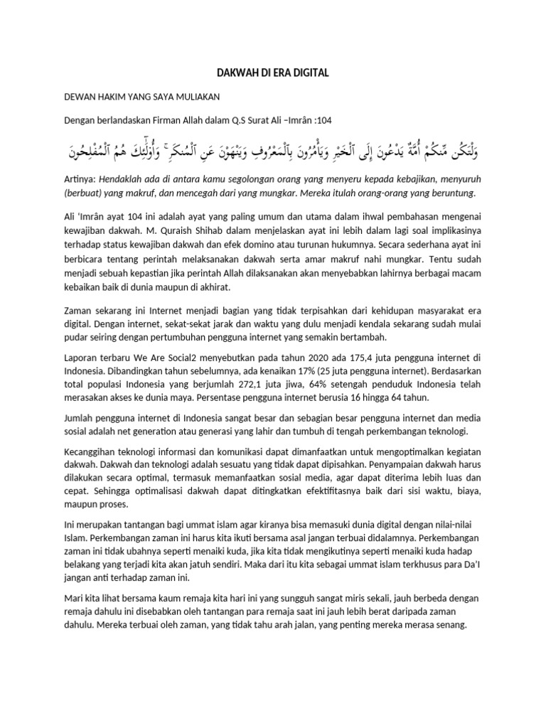 Dakwah Efektif di Era Digital | PDF