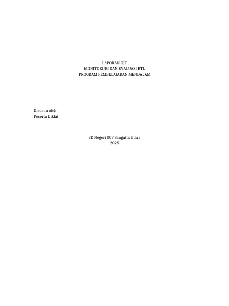 Laporan OJT RTL | PDF