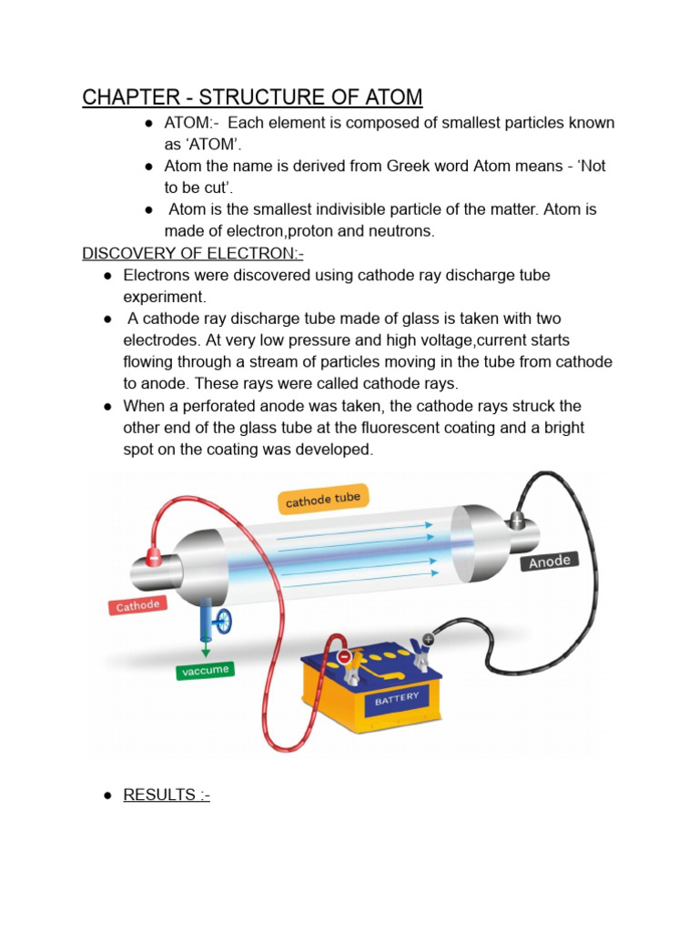 Atomic Structure Part 1 | PDF | Electron | Atoms