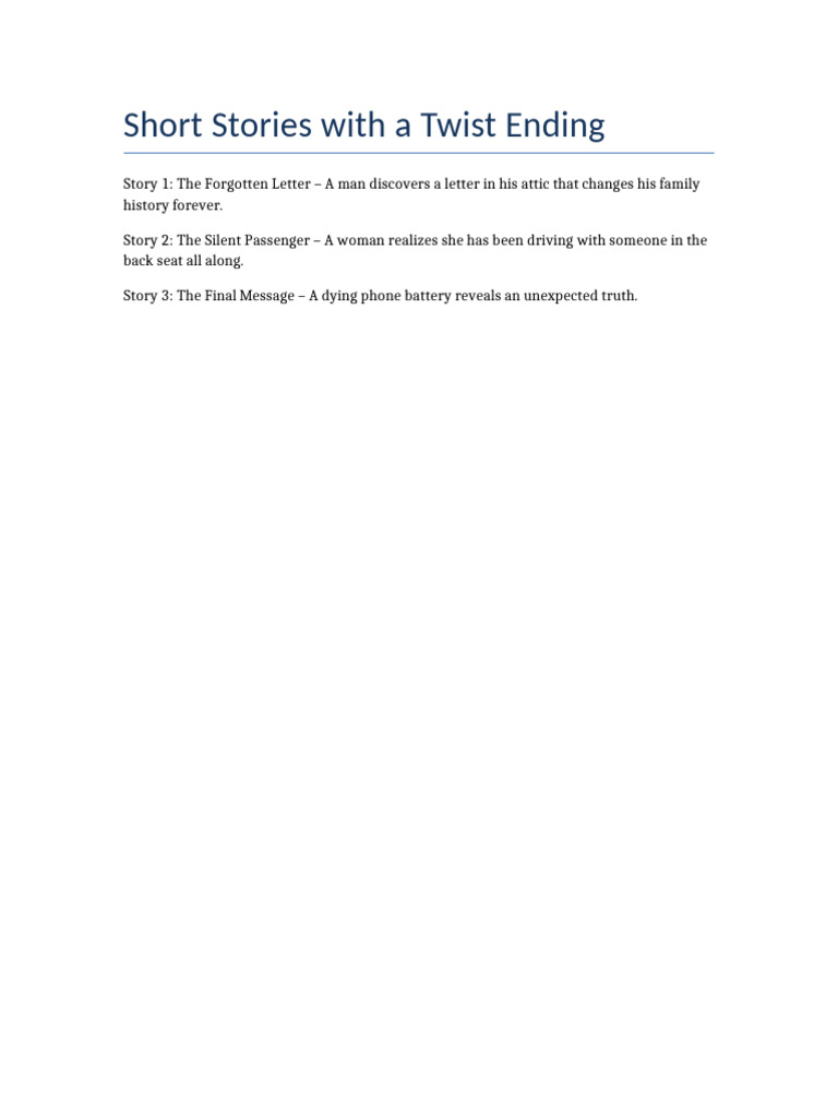 Short Stories | PDF