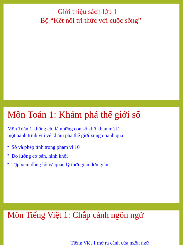 Gioi Thieu Sach Lop 1 Bo Ket Noi Tri Thuc Voi Cuoc Song (1) | PDF