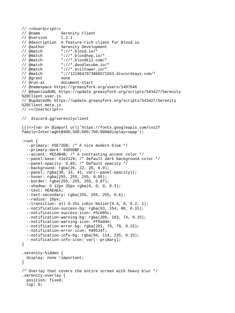 Serenity Client for Bloxd.io | PDF | Cursor (User Interface) | Human ...