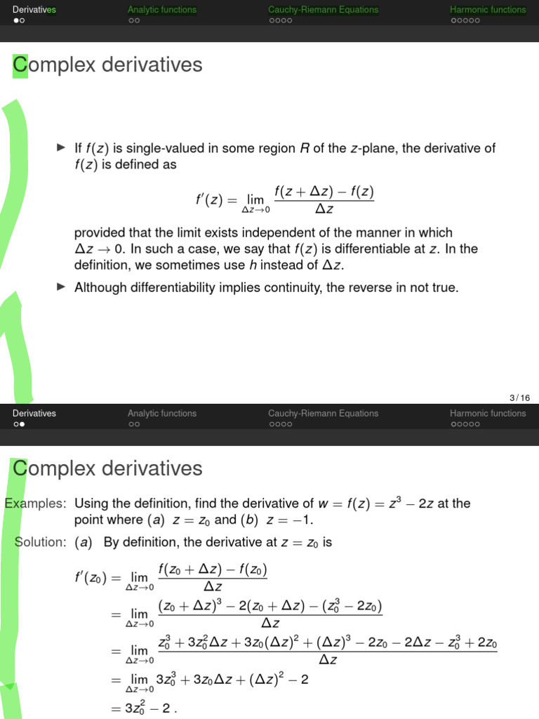 MAT-0203 (Lec 3) | PDF | Derivative | Holomorphic Function
