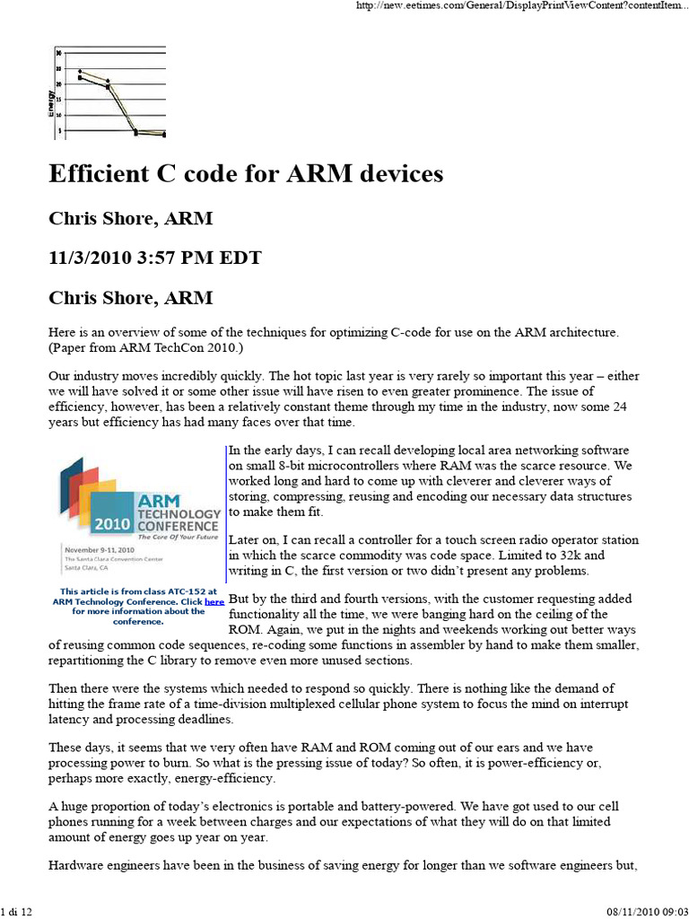 Optimizing C Code for ARM Efficiency | PDF | Cpu Cache | Control Flow
