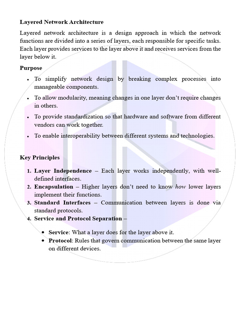 2 Layered Network Architecture, Overview of OSI Reference Model | PDF | Osi Model | Internet ...