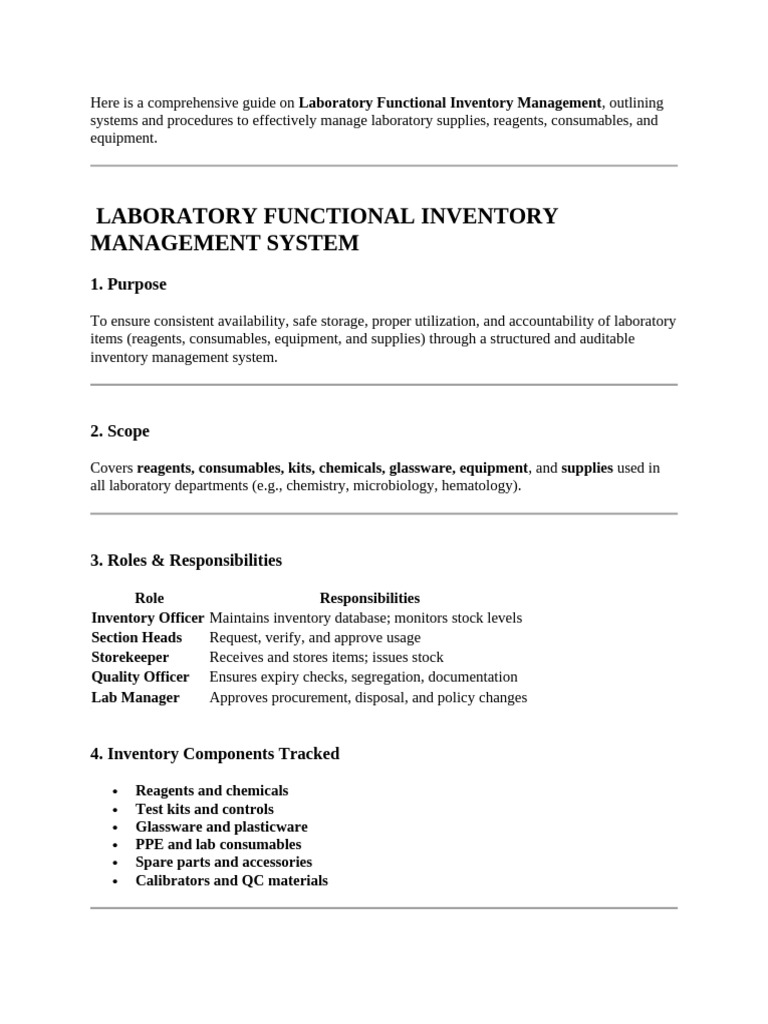 Laboratory Reagent Inventory Guide | PDF | Inventory | Laboratories