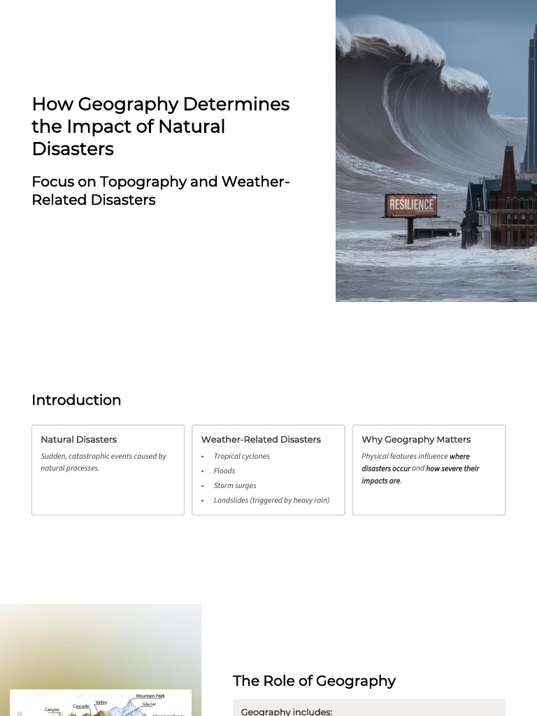 Geography's Role in Natural Disasters | PDF | Flood | Storm Surge