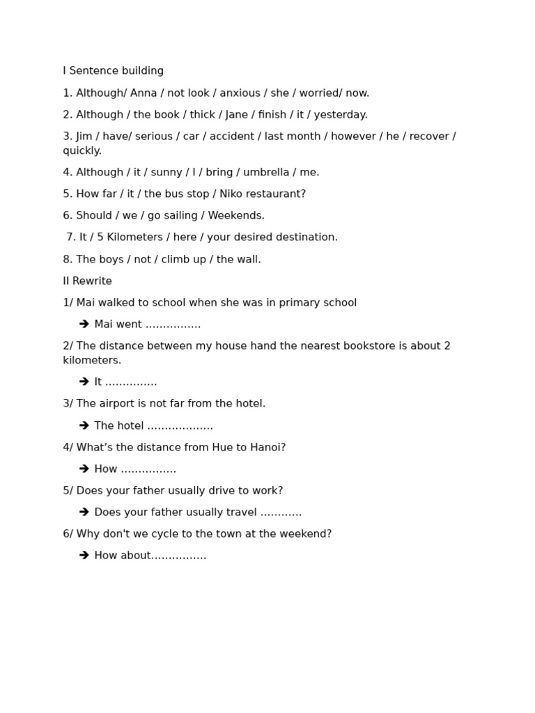 I Sentence Building | PDF
