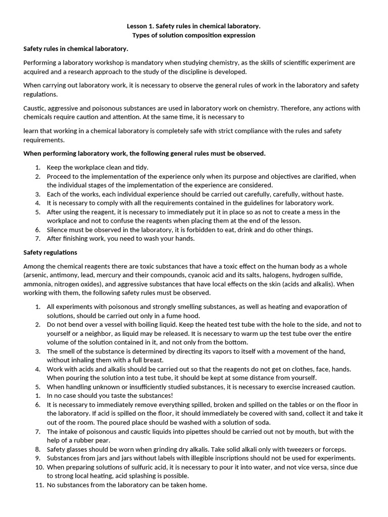 Lesson 1 Theoretical Part | PDF | Solubility | Concentration
