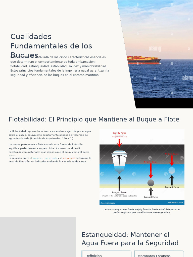 Cualidades Fundamentales de Los Buques | PDF | Flotabilidad