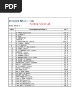 Plumbing Material List with Prices | PDF