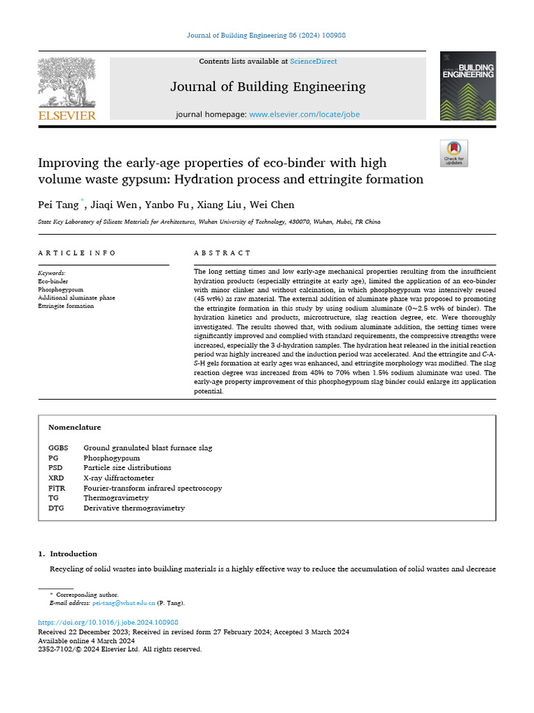 (2024) Improving The Early-Age Properties of Eco-Binder With High ...