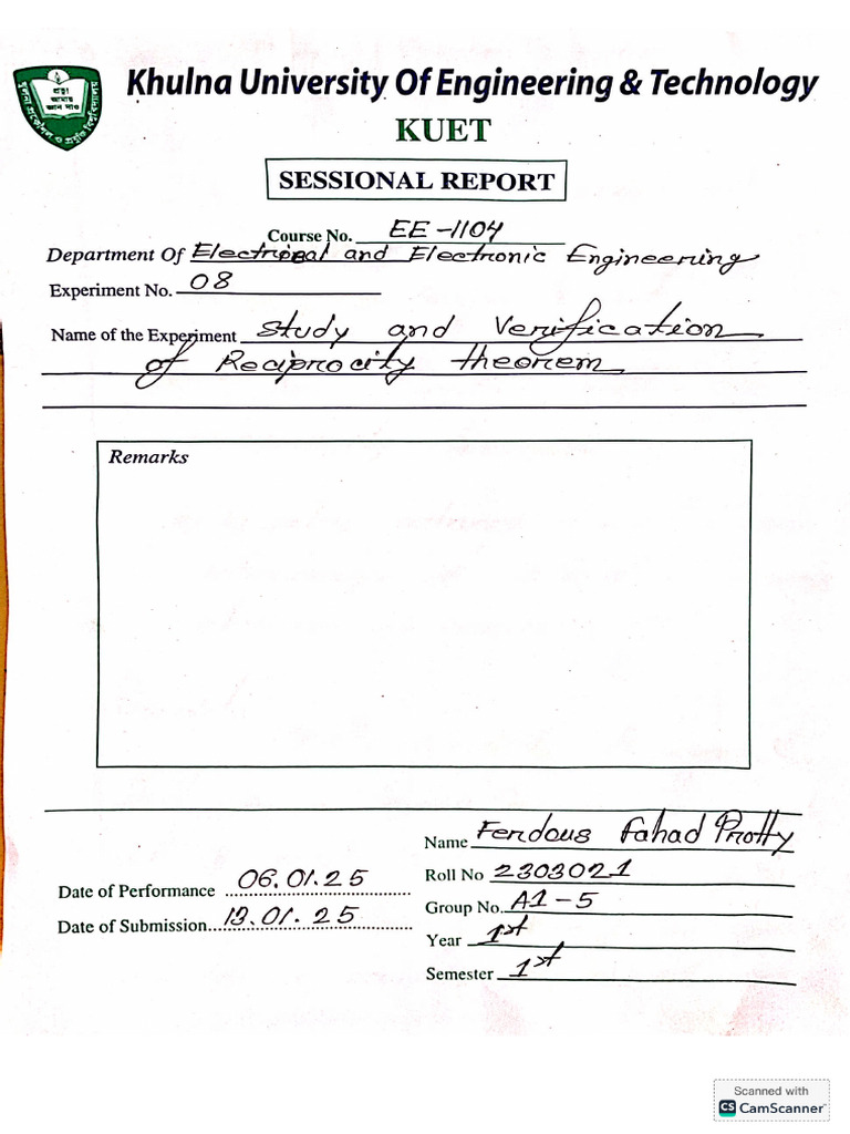 Reciprocity Lab Report Protty | PDF