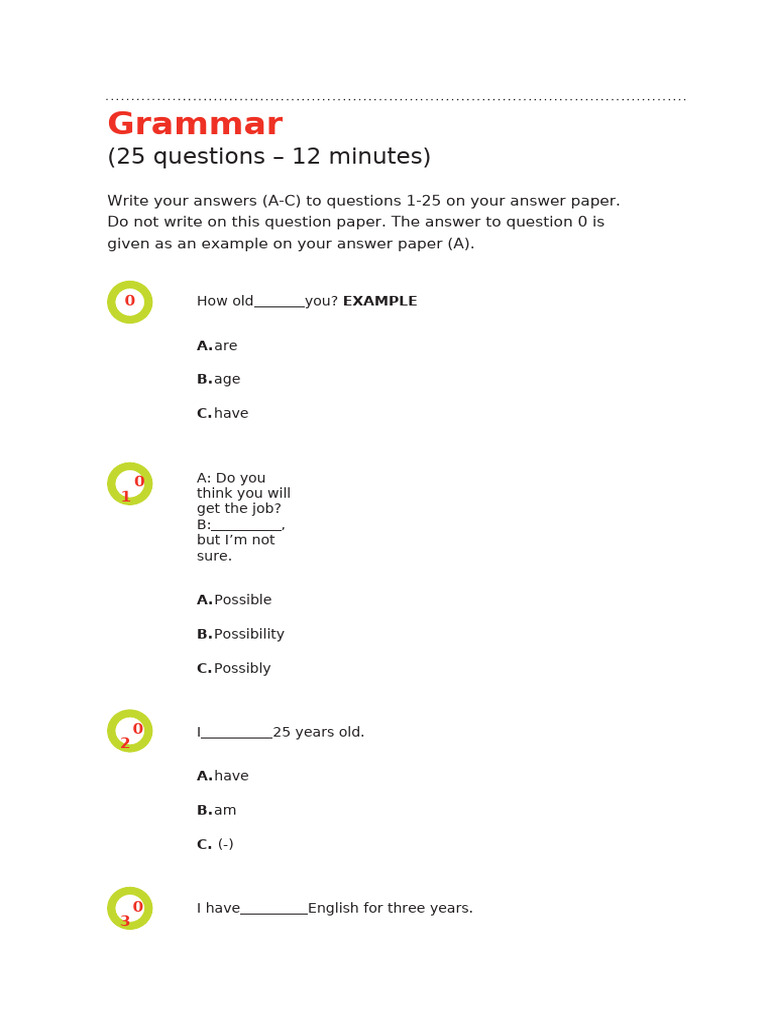APTIS Grammar and Vocabulary Practice Test | PDF | Chess | Chess Theory