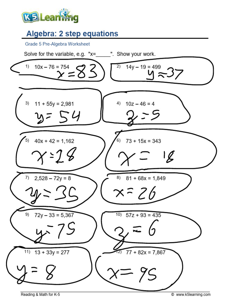 Hi Level b3 (Solve 2 Step Equation) | PDF