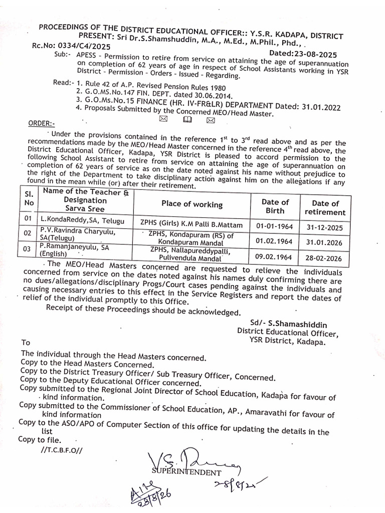 Retirement Orders 1 | PDF