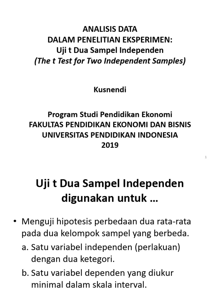 Uji t Dua Sampel Independen pada Skor IPS | PDF