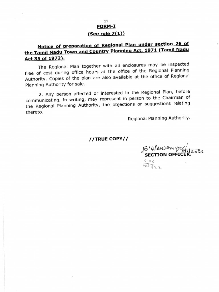 Notice For Preparation of Master Plan Under Section 26 | PDF