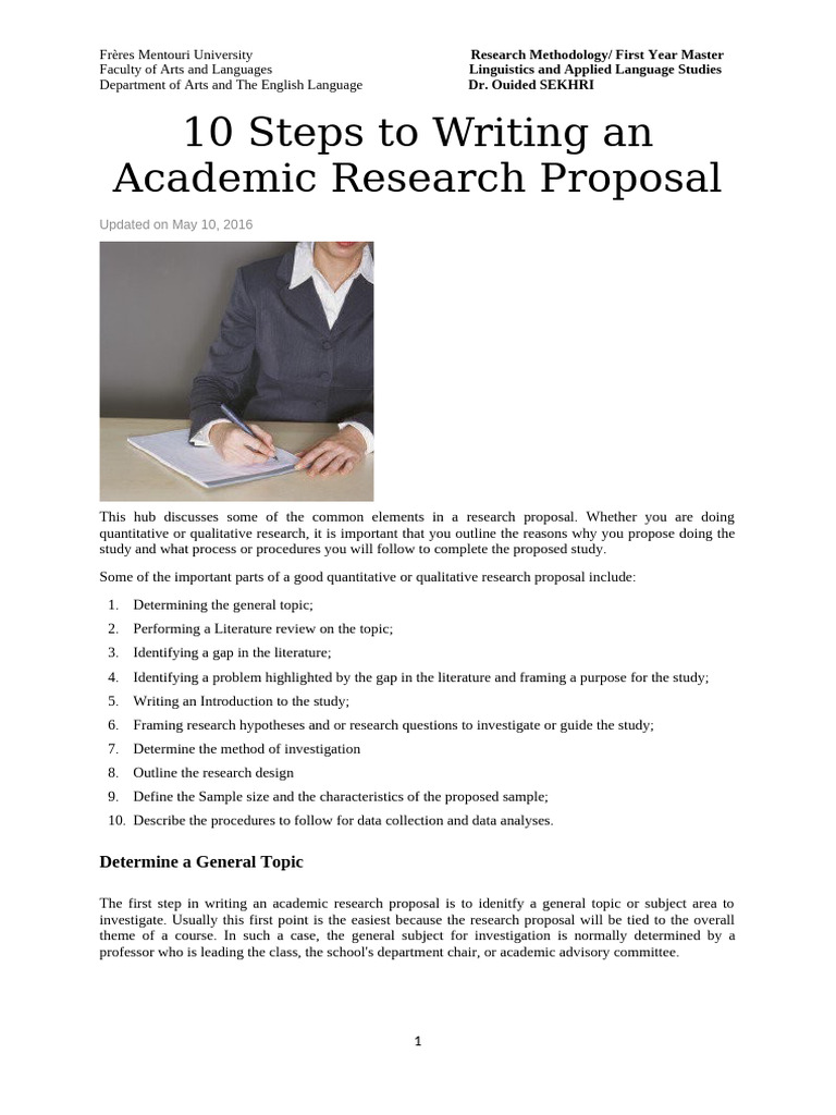 10 Steps to Write a Research Proposal | PDF | Methodology ...