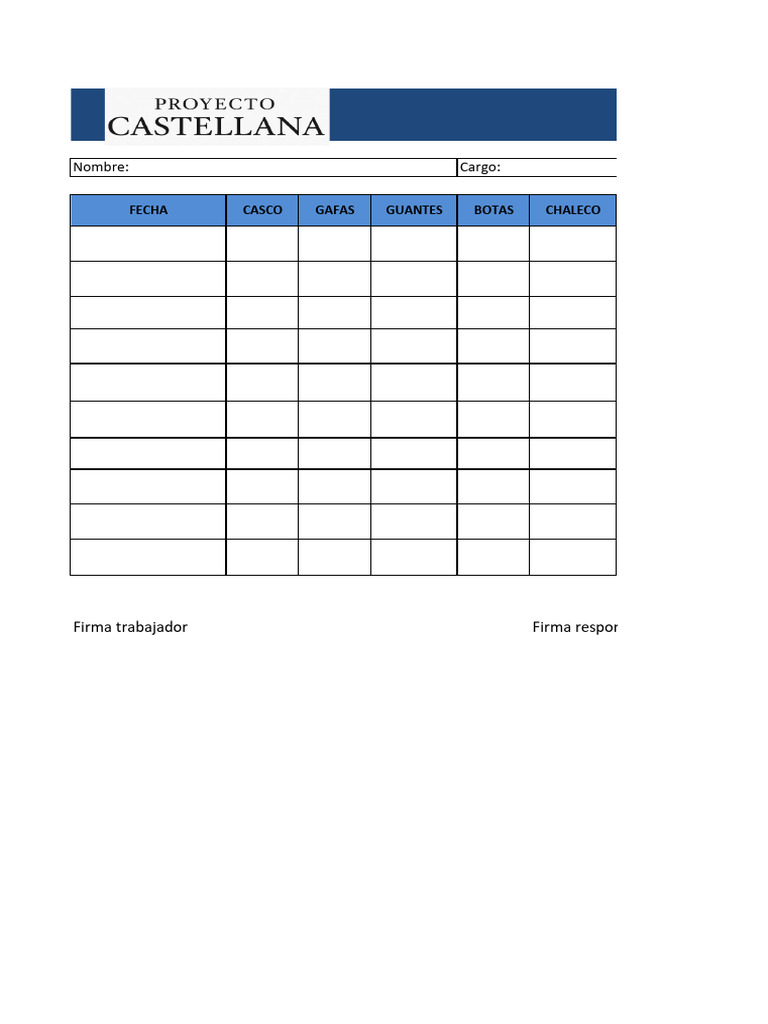 Formato Entrega EPP XD | PDF