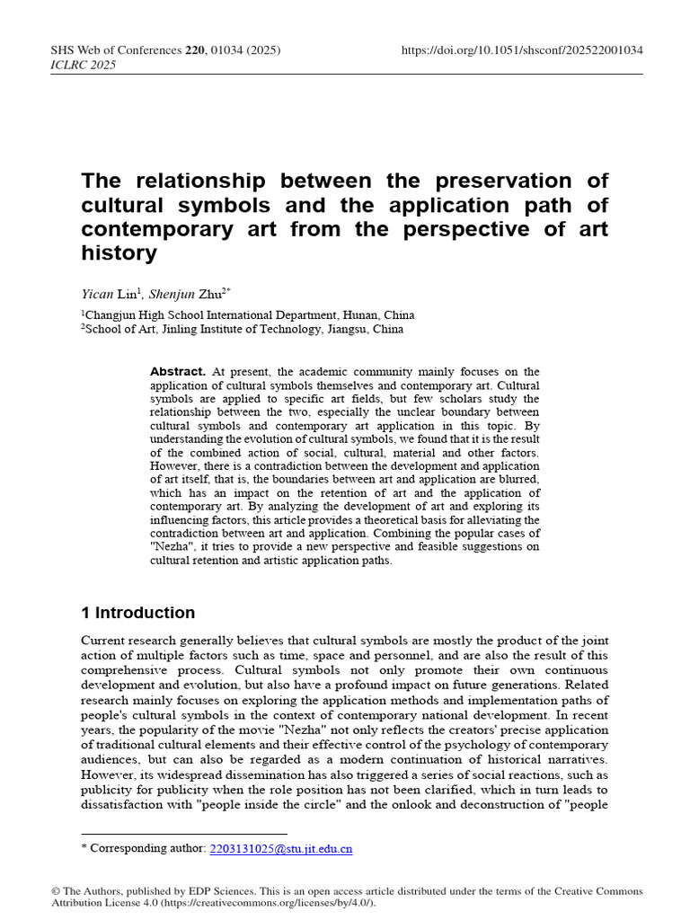 The Relationship Between the Preservation of Cultu | PDF | Institution ...