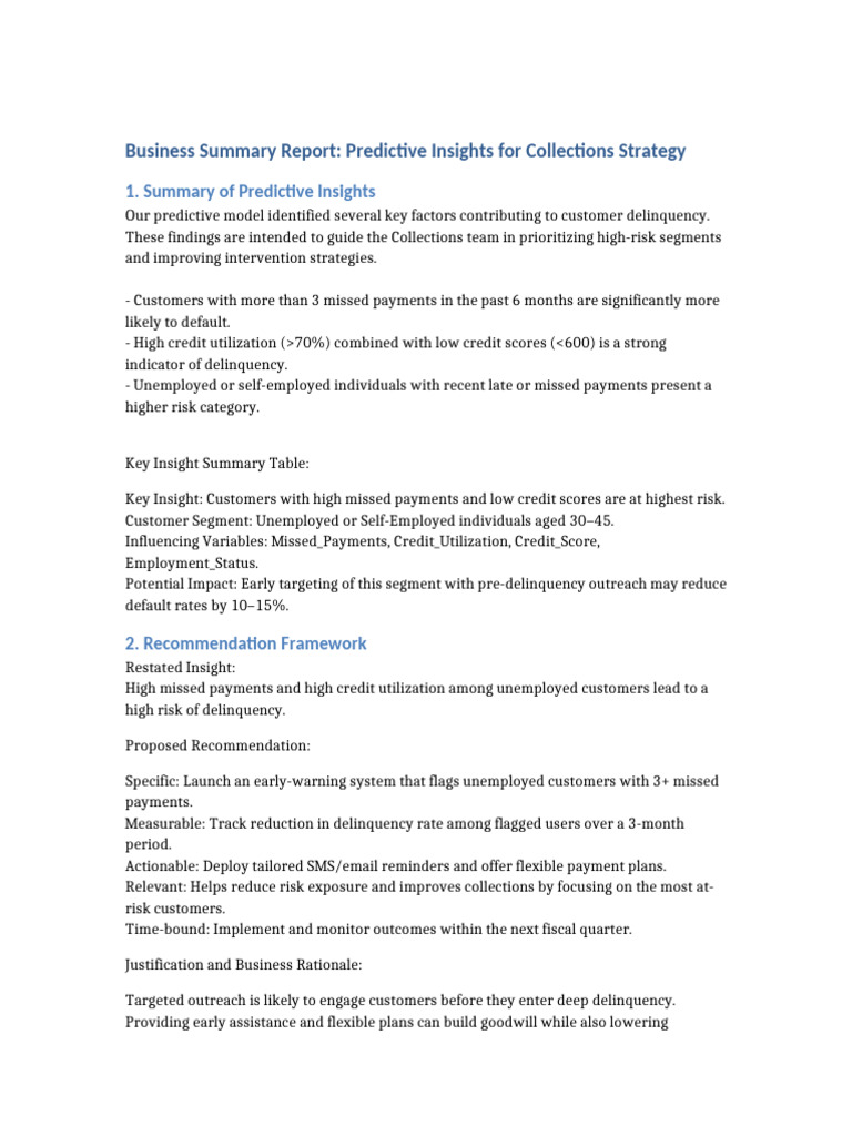 Business Summary Report | PDF