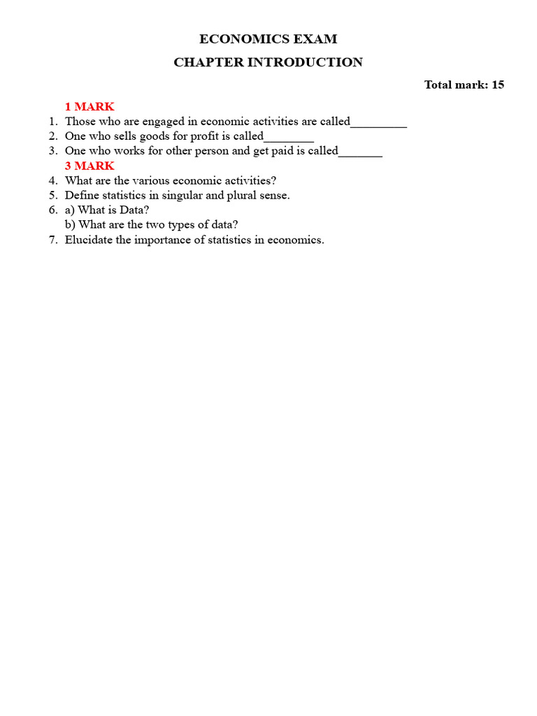 Economics Exam | PDF