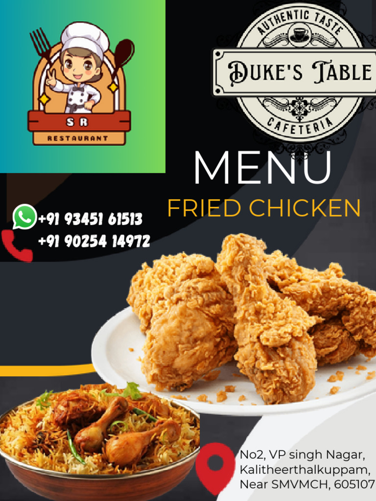 Duke's Table Menu Overview | PDF