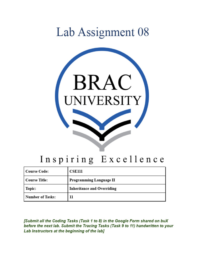CSE111 Lab Assignment 8 - Spring'25 | PDF | Software Development ...