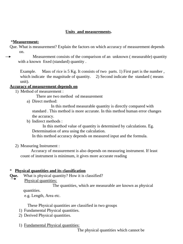 Units of Measurement Overview | PDF | Significant Figures | Quantity