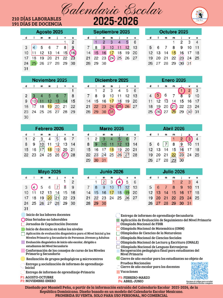 Calendario Escolar 2025-2026 Guatemala | PDF | Modificación de ...