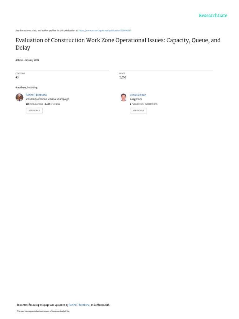Evaluation of Construction Work Zone Operational Issues | PDF | Lane | Road