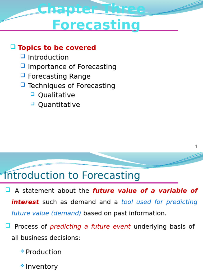 Chapter 3 Forecasting | PDF | Forecasting | Errors And Residuals