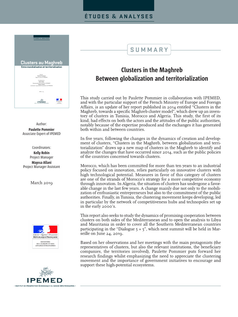 Clusters in The Maghreb 2019 | PDF | Economies