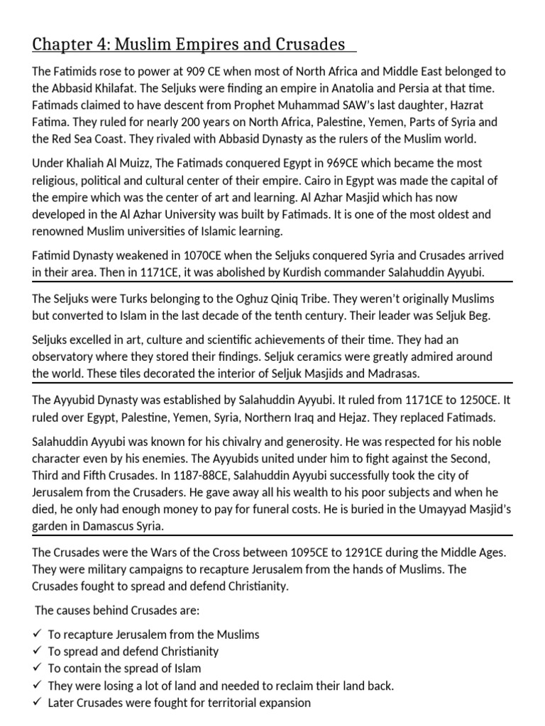 Muslim Empire and Crusades Blurting | PDF | Mongol Empire | Crusades