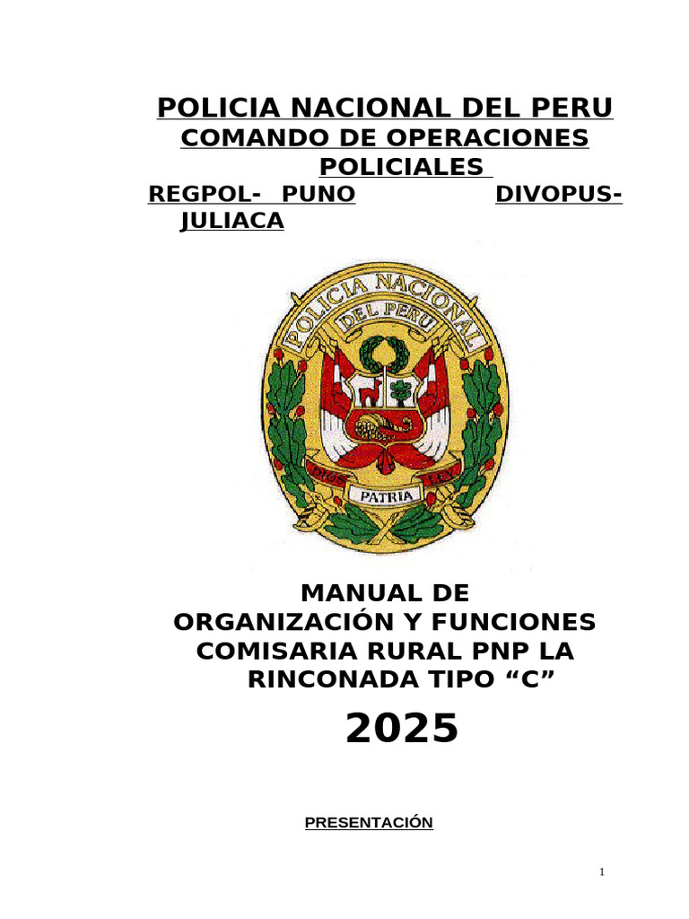 Mof CIA Rinconada 2025 | PDF | Policía | Perú