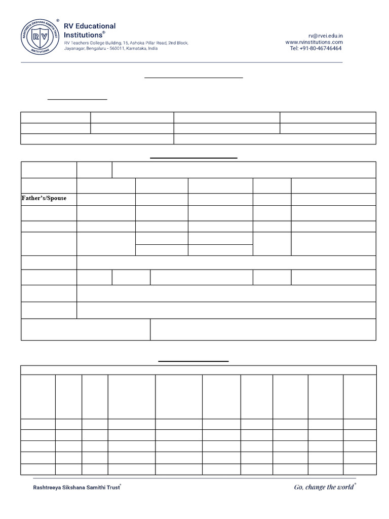 APPLICATION FORM - RV - Teaching | PDF