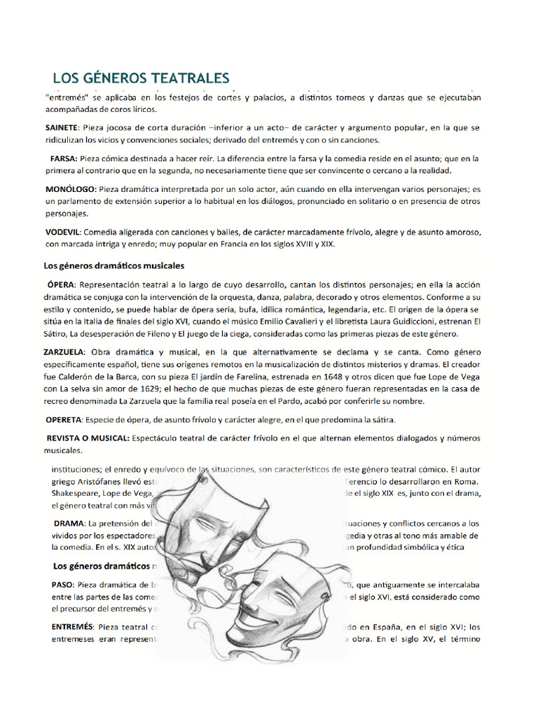 Generos Teatrales | PDF