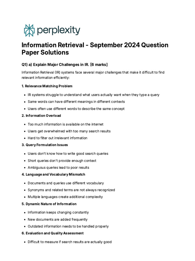 Major Challenges in Information Retrieval | PDF | Search Engine ...