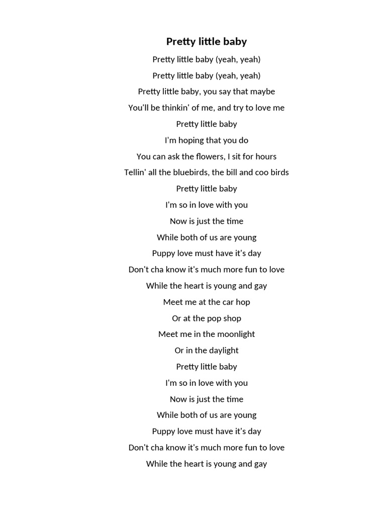 Pretty Little Baby Lyrics | PDF