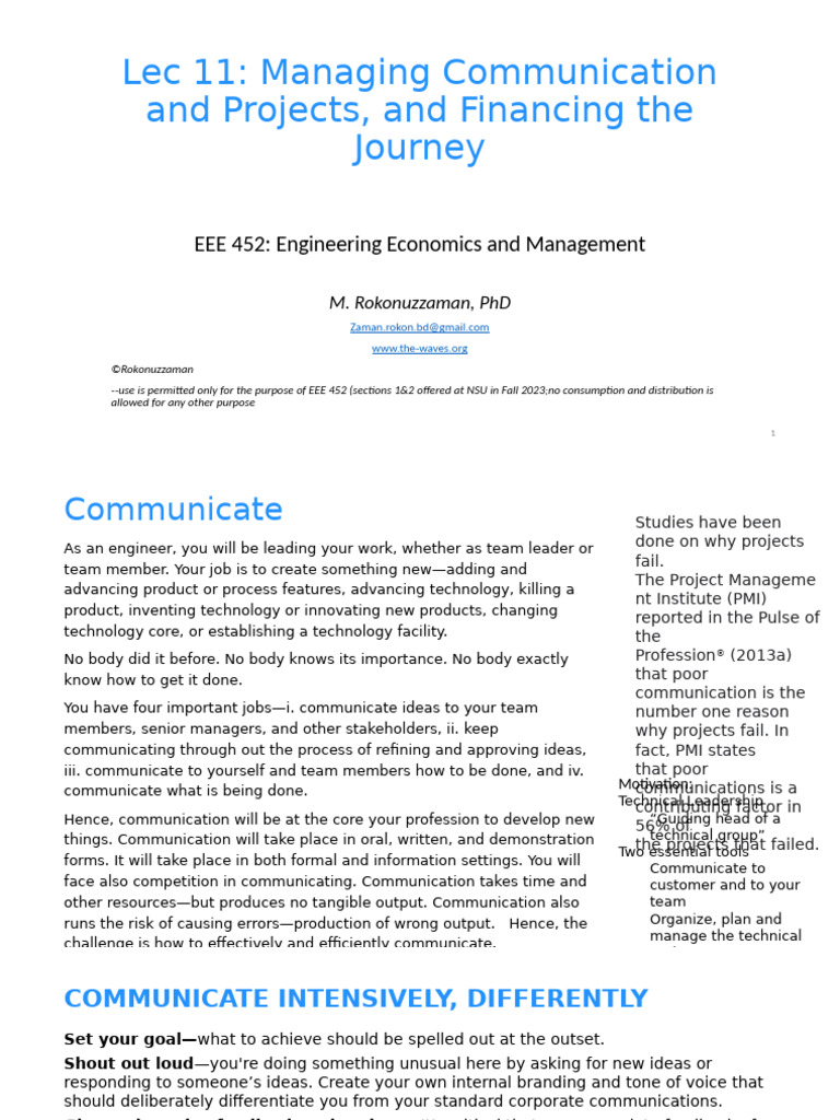 EEE 452 Updated Lec 11 | PDF | Present Value | Compound Interest