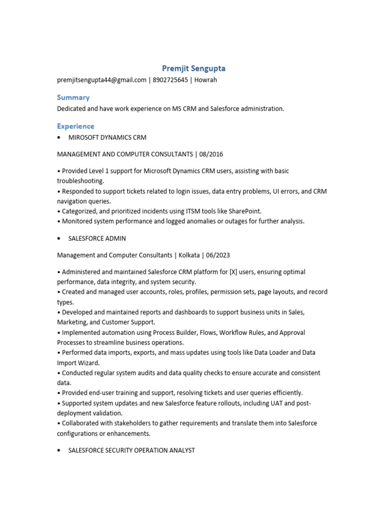 Salesforce and MS CRM Administration Expert | PDF | Customer ...