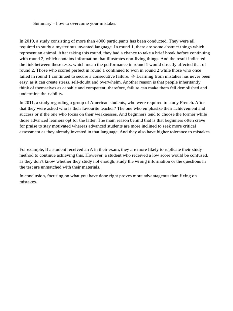 Overcoming Mistakes for Success | PDF