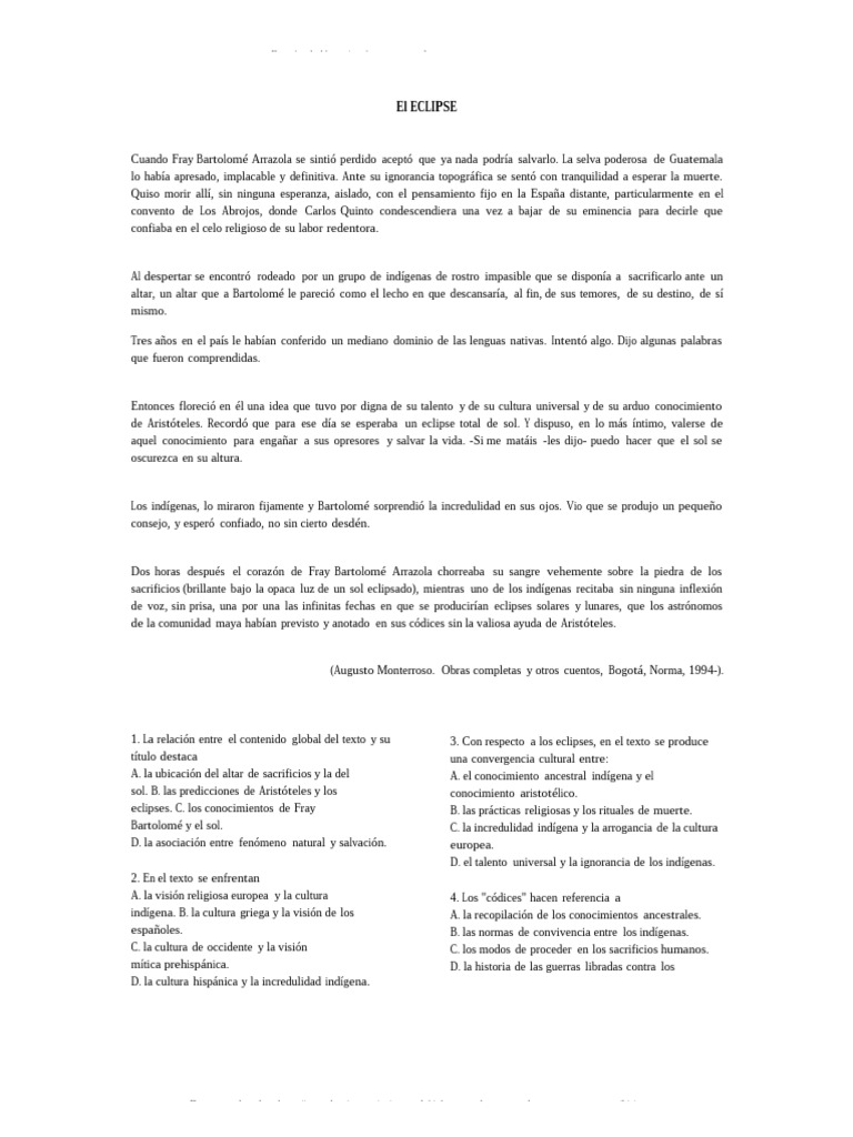 Practica-Texto El Eclipse | PDF