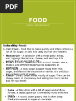 Healthy and Unhealthy Food FLASHCARDS | PDF
