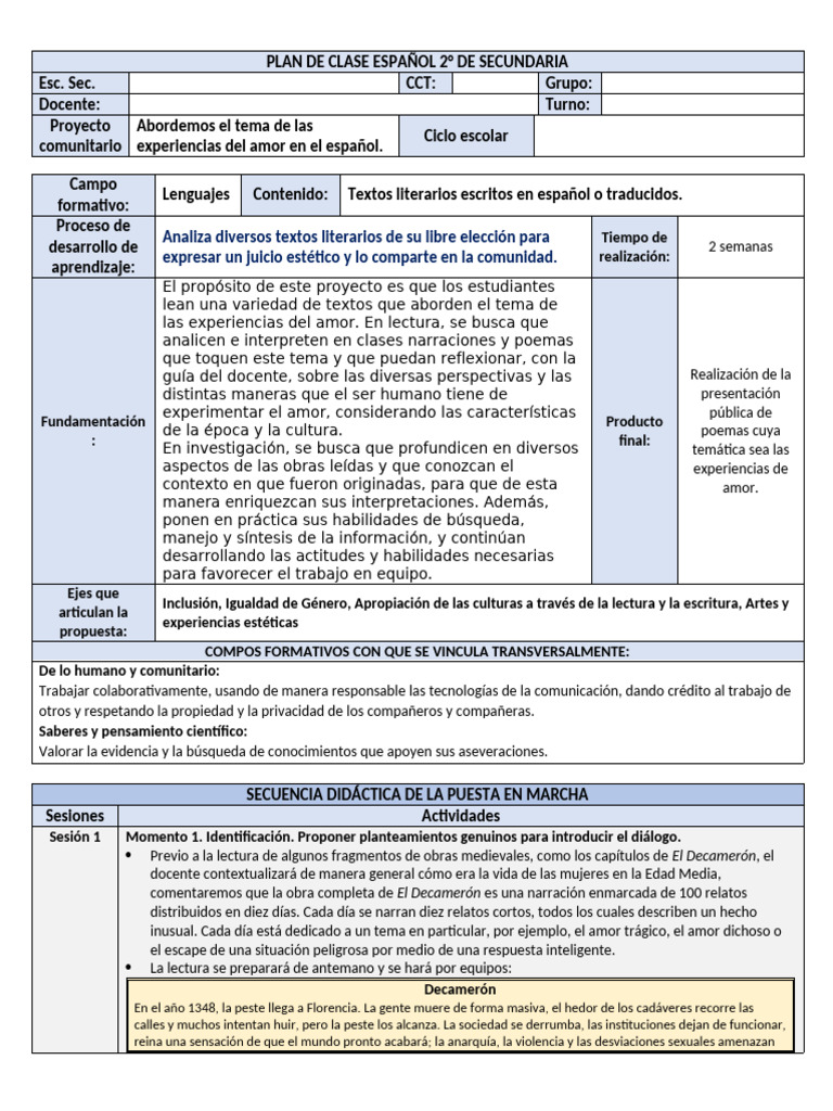 8. Textos literarios escritos en español o traducidos. (1) | PDF | El decameron | Amor